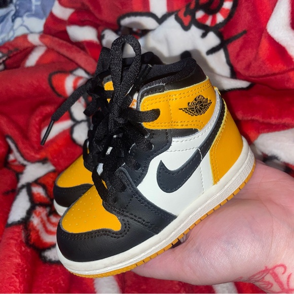 Nike | Shoes | Nike Air Jordan Kids Black And Yellow Taxi Cab Sneakers ...
